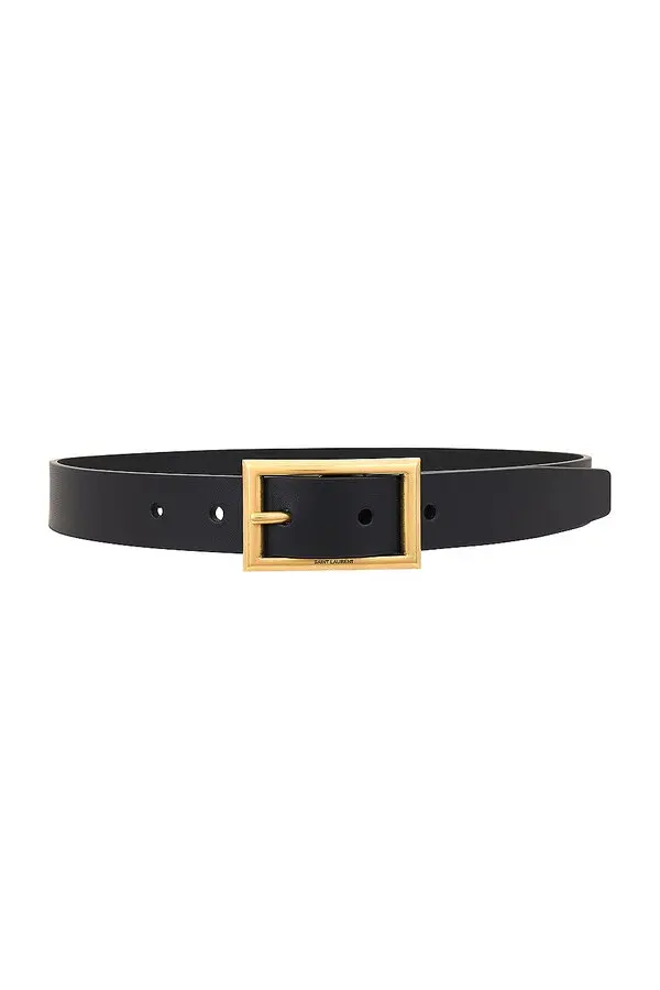 Saint Laurent Rectangle Buckle Belt - Nero