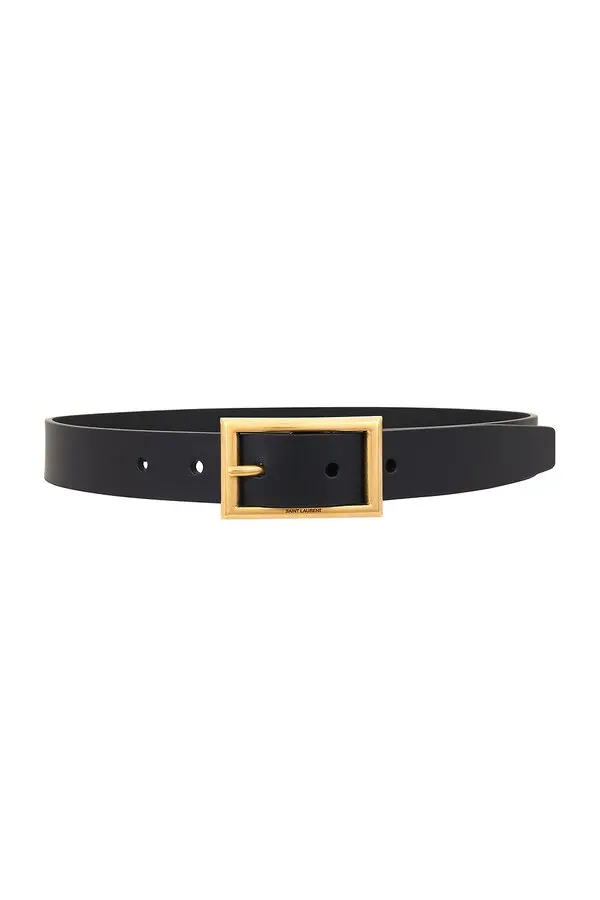 Saint Laurent Rectangle Buckle Belt - Nero