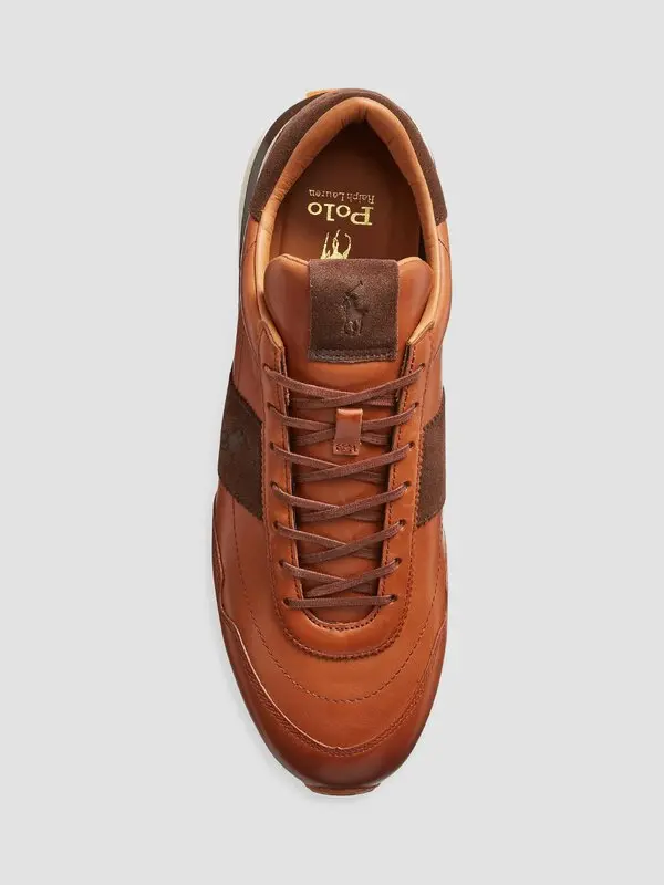 Polo Ralph Lauren Train 89 Pony-embossed Leather & Suede Running Sneakers