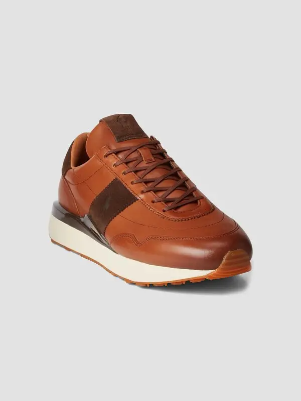 Polo Ralph Lauren Train 89 Pony-embossed Leather & Suede Running Sneakers