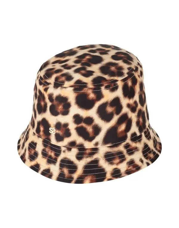 Sandro Leopard Print Bucket Hat - Beige