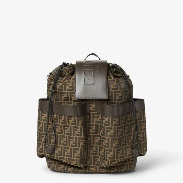 Fendi Jacquard Backpack With Ff Motif - Multicolour