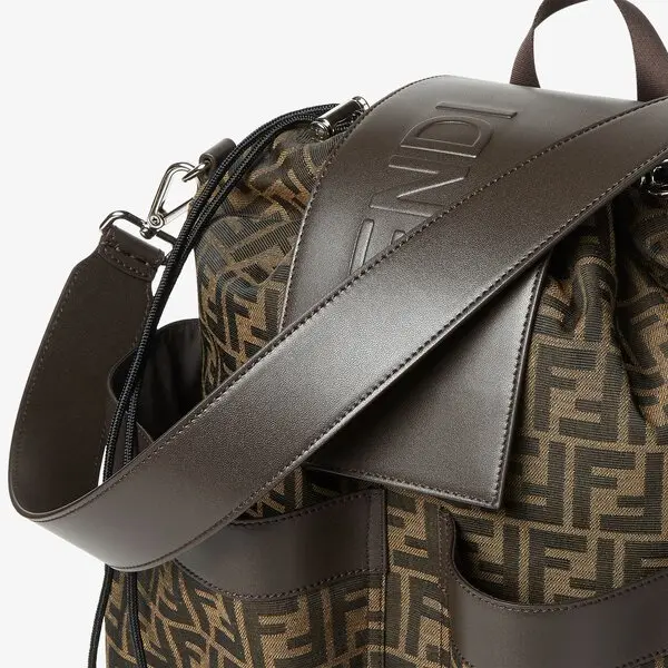 Fendi Jacquard Backpack With Ff Motif - Multicolour