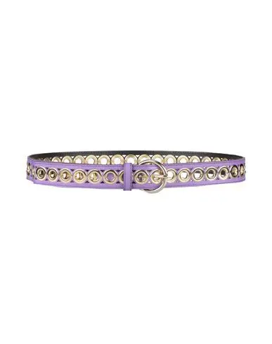Sandro Leather Belt With Metal Applications - Purple