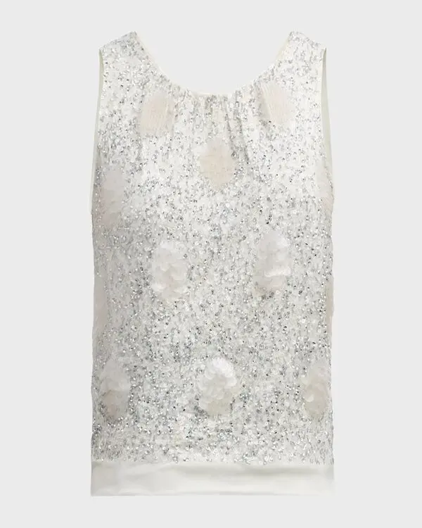 Dice Kayek Polka-dot Sequin Embellished Top