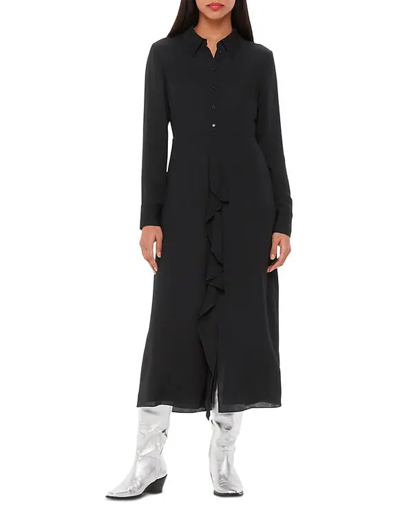 Whistles Ruffle Front Maxi Dress