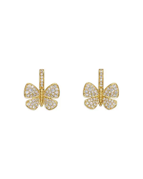 Temple St. Clair 18k Yellow Diamond Butterfly Earrings - Gold