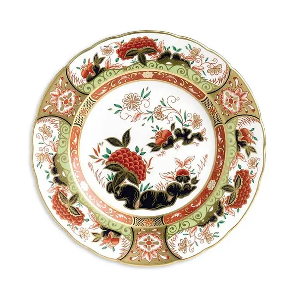 ROYAL CROWN DERBY Golden Peony Accent Plate - Multi