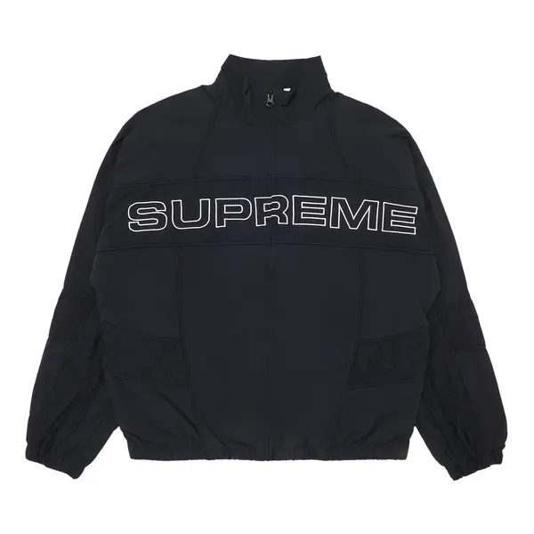 ジャケット・アウター Supreme Track Jacket Supreme Jacquard Panel Track Jacket - Black | Editorialist