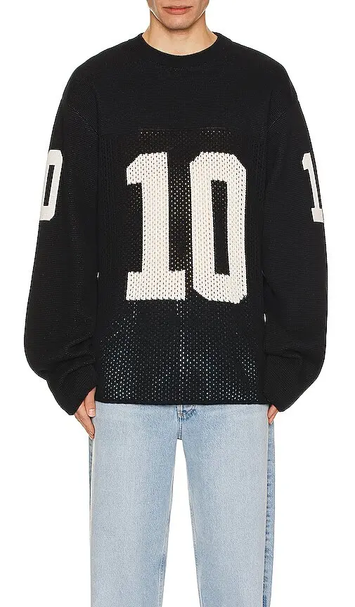 Askyurself Knit Mesh Long Sleeve Jersey - Black | Editorialist