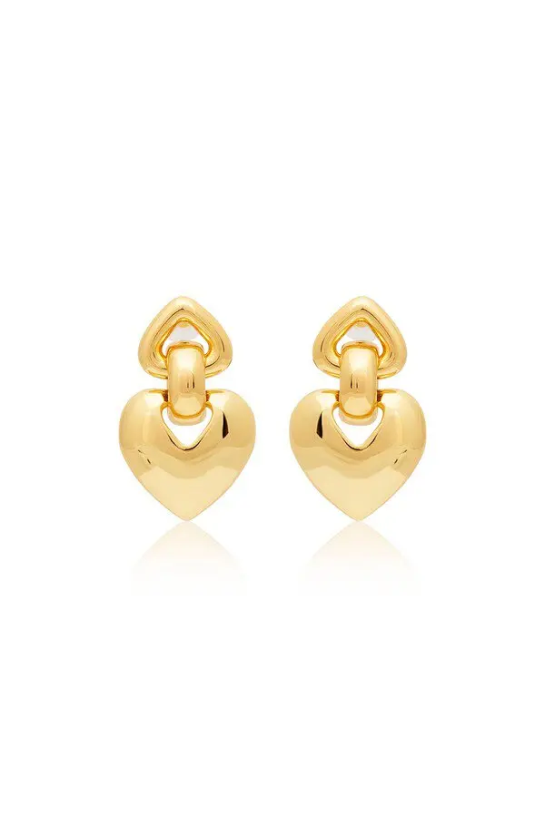KENNETH JAY LANE Tone Heart Drop Earrings - Gold