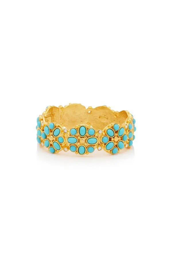 KENNETH JAY LANE Tone & Turquoise Bracelet - Gold