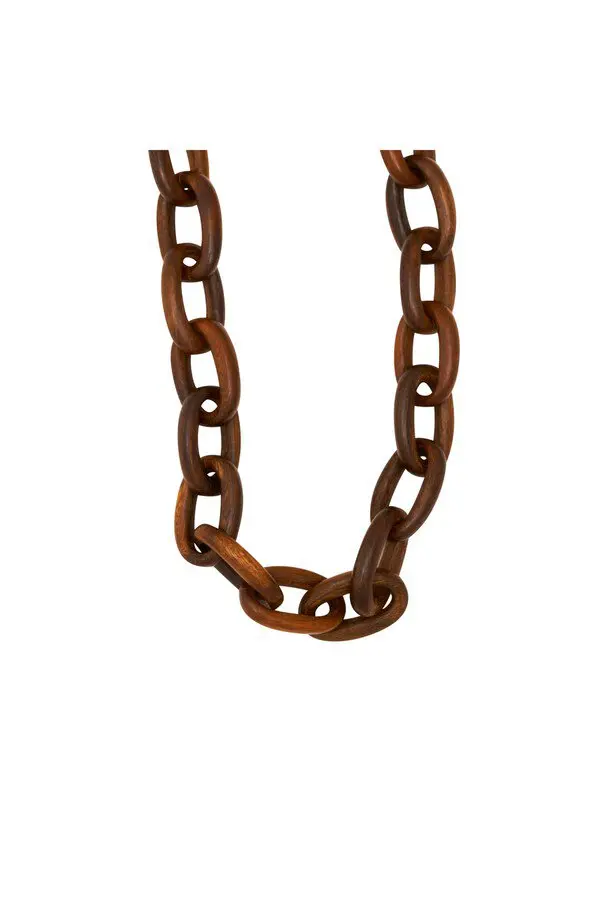 KENNETH JAY LANE Wooden Link Necklace - Natural