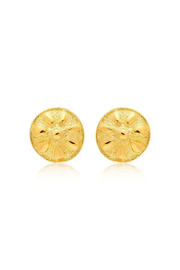 KENNETH JAY LANE Sand Dollar Clip-on Earrings - Gold