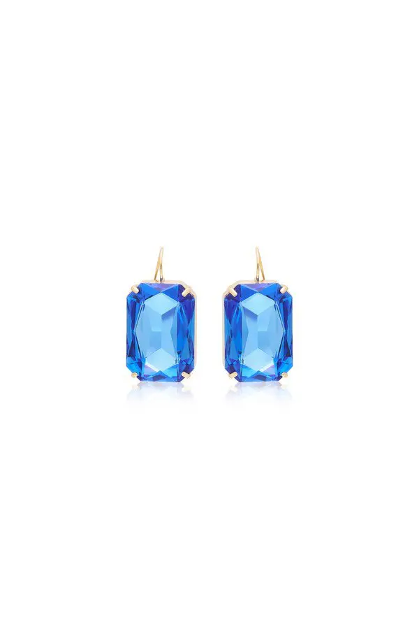 KENNETH JAY LANE Sapphire Fishook Earrings - Gold