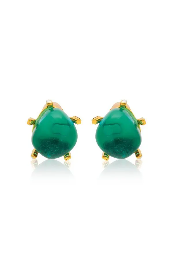 KENNETH JAY LANE Nugget Clip-on Earrings - Aqua