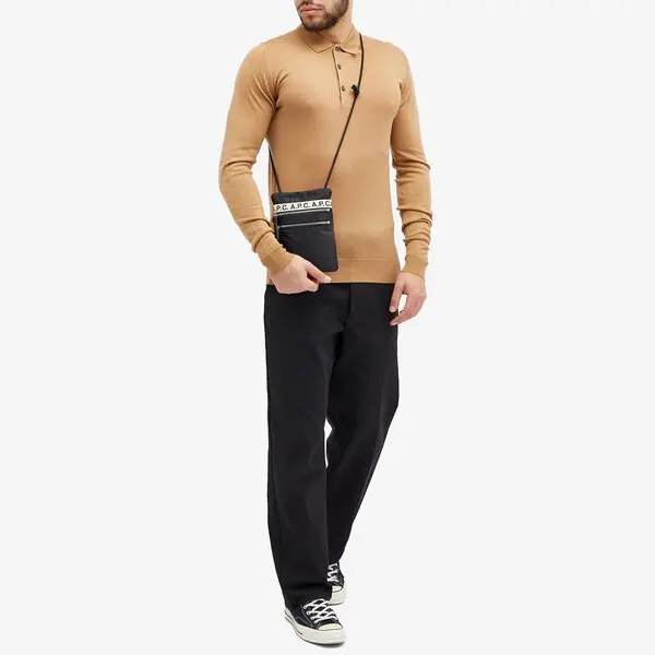 John Smedley Long Sleeve Belper Merino Knit Polo Shirt