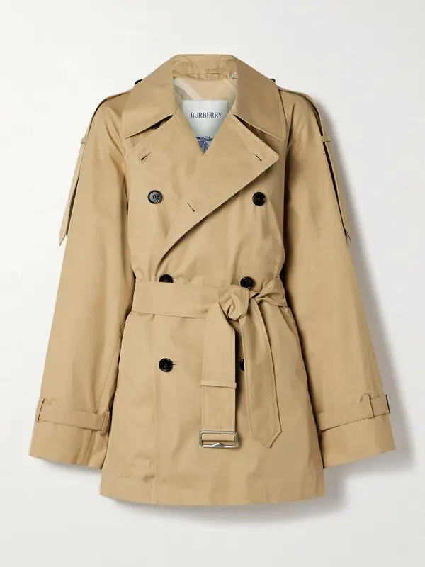 Burberry Double-breasted Cotton-gabardine Jacket