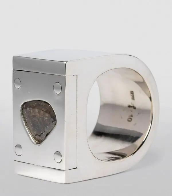 PARTS OF FOUR Polished Sterling And Diamond Plate Ring