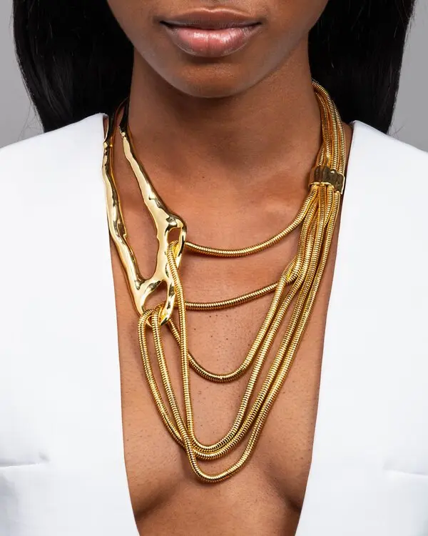 Alexis Bittar Molten Intertwined Snake Chain Necklace