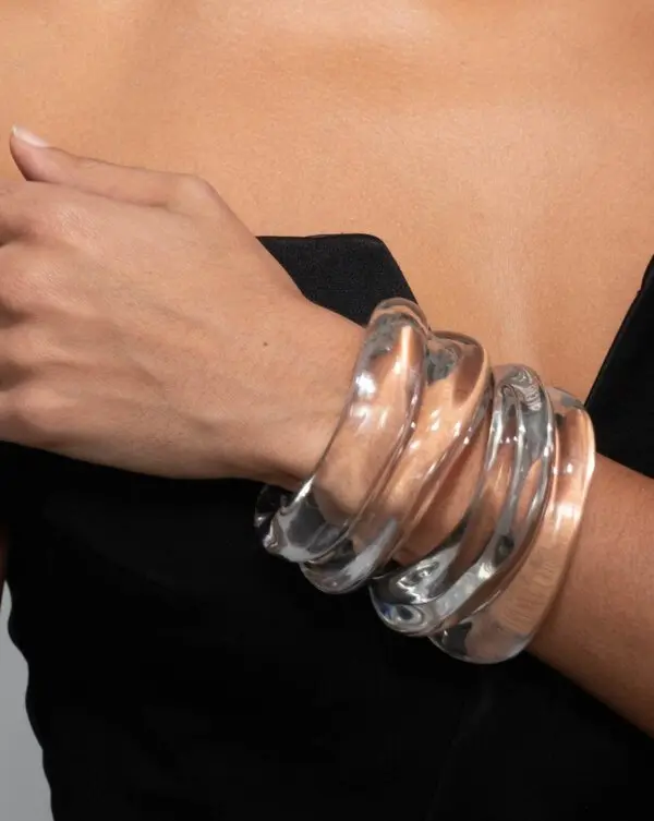 Alexis Bittar Liquid Lucite Wave Cuff Bracelet - Clear