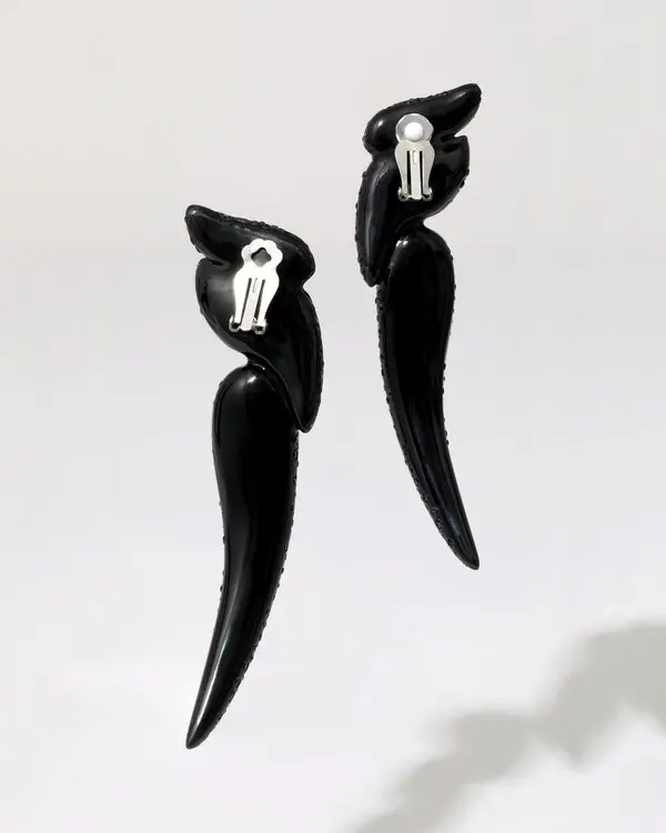 Alexis Bittar Liquid Lucite Pave Wave Clip-on Earrings