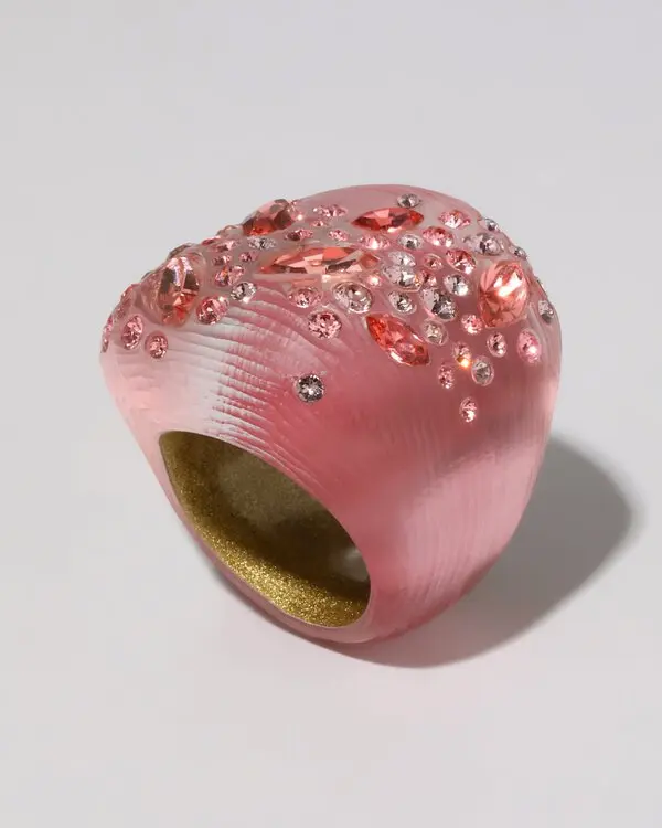 Alexis Bittar Confetti Crystal Lucite Puffy Ring In Muted Pink