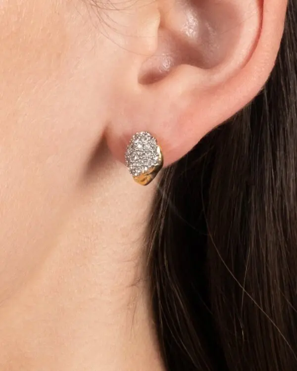 Alexis Bittar Solanales Crystal Pebble Stud Earrings - Gold