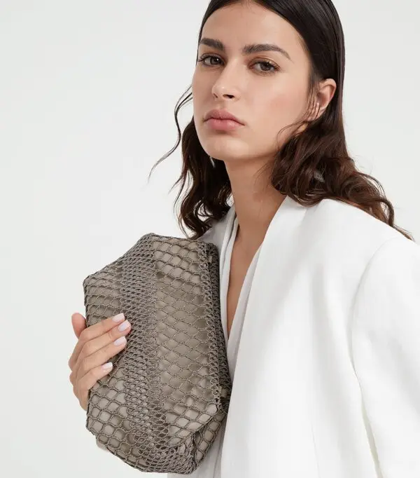 Brunello Cucinelli Cotton-blend Monili Clutch Bag