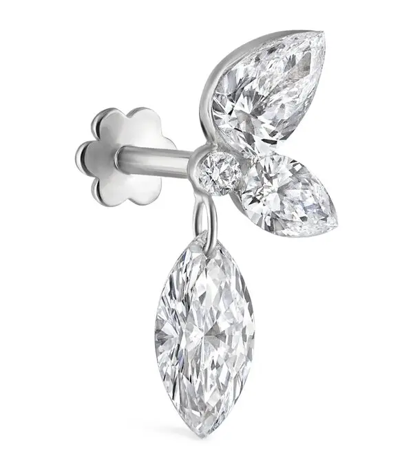 MARIA TASH Grand Marquise Pear Diamond Echo Earring - White
