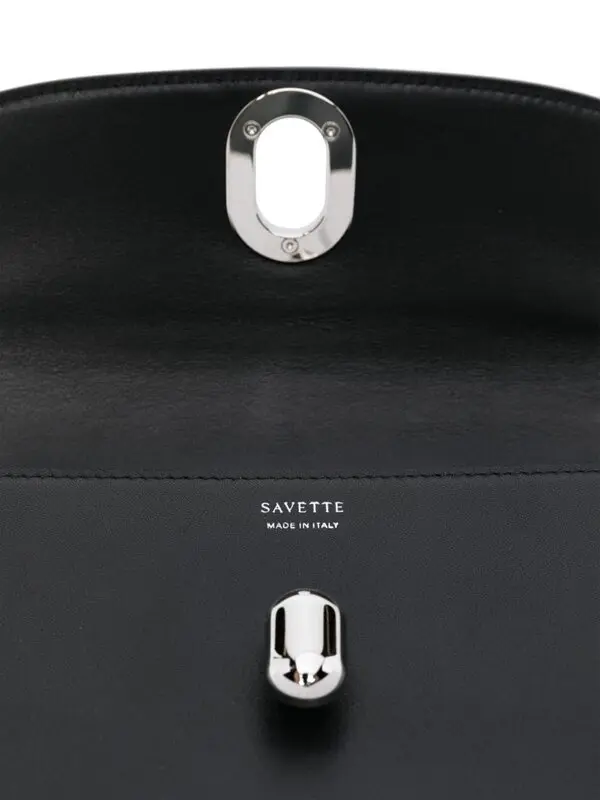 Savette Tondo Crescent Leather Crossbody Bag - Black