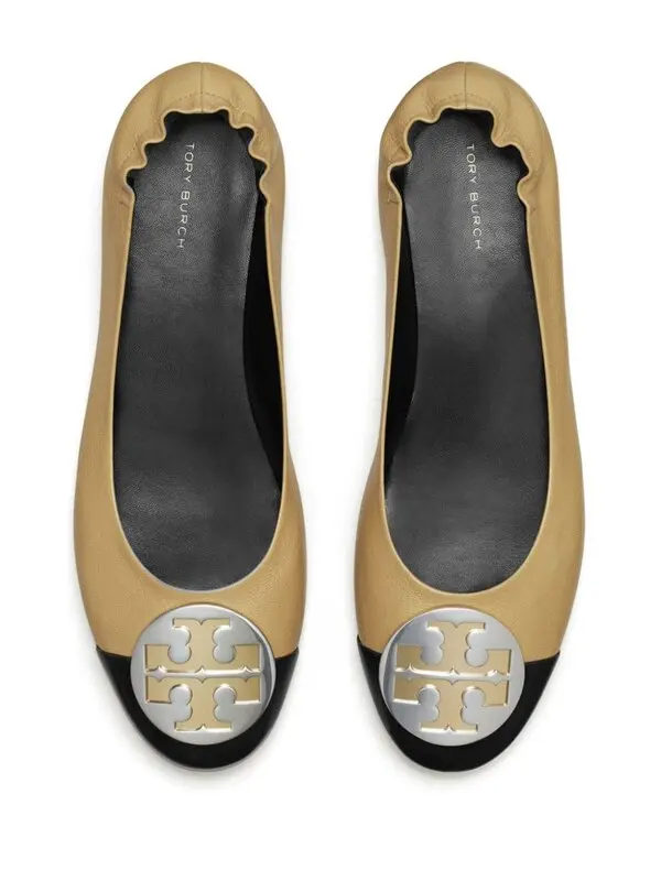 Tory Burch Claire Cap-toe Ballerina Shoes - Black