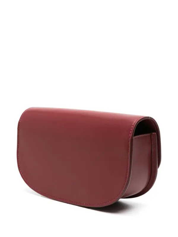 Savette Tondo Crescent Leather Crossbody Bag - Red