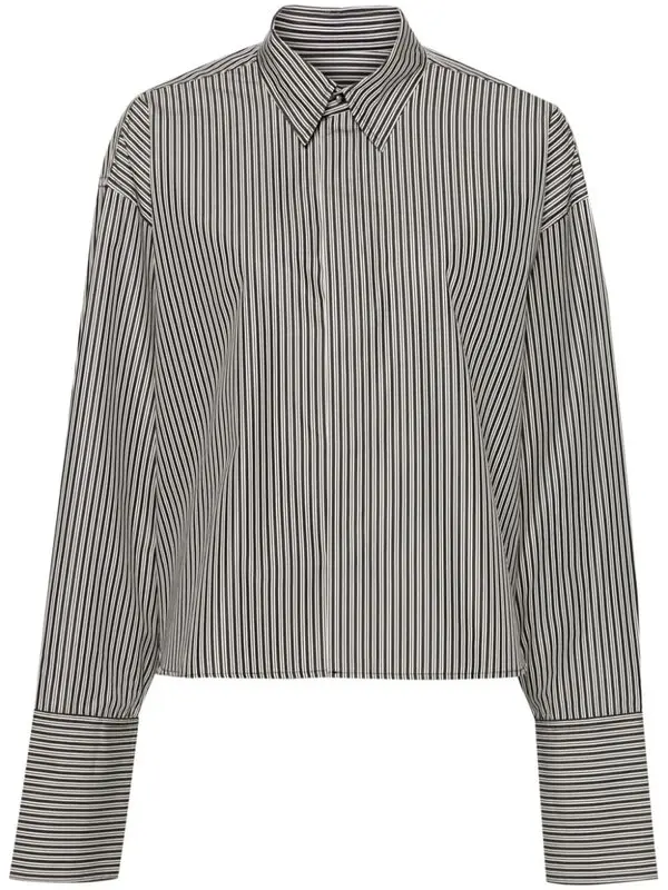 Ami Striped Cropped Shirt