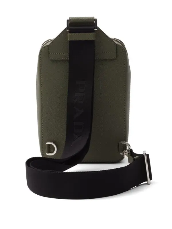 Prada Brique Leather Shoulder Bag - Green