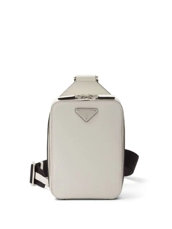 Prada Brique Leather Shoulder Bag - White