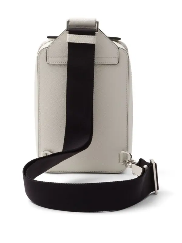 Prada Brique Leather Messenger Bag - White