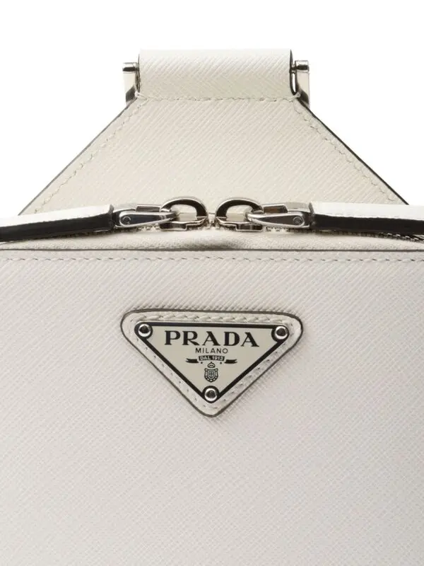 Prada Brique Leather Messenger Bag - White