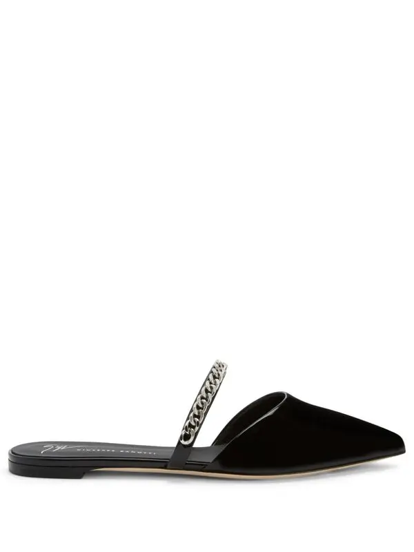 GIUSEPPE ZANOTTI Laurette Chain-link Mules - Black
