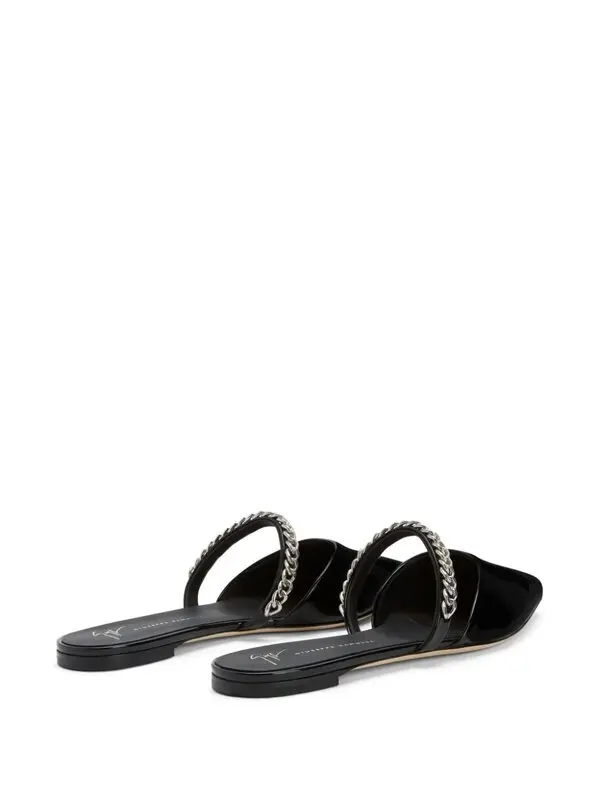 GIUSEPPE ZANOTTI Laurette Chain-link Mules - Black