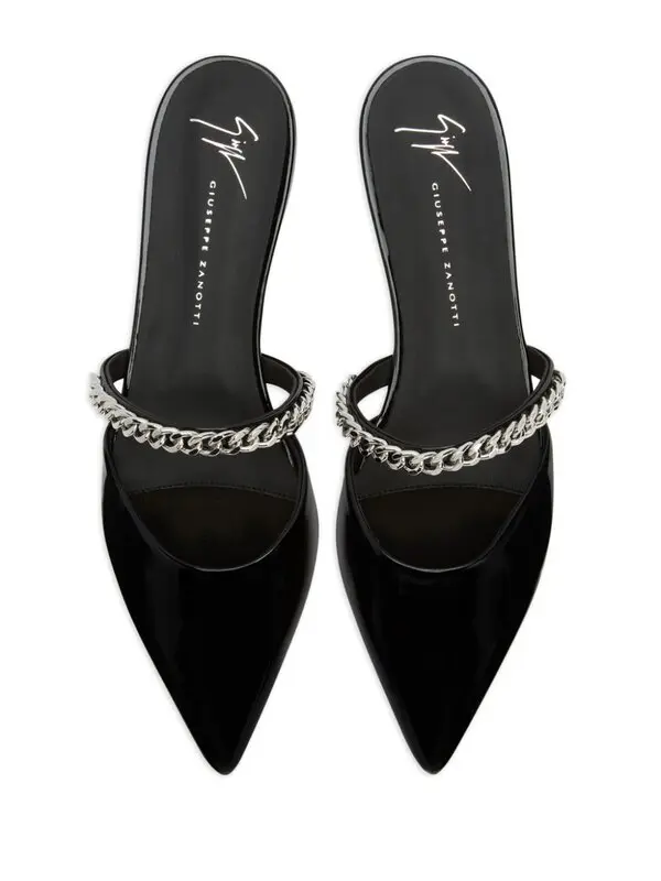 GIUSEPPE ZANOTTI Laurette Chain-link Mules - Black