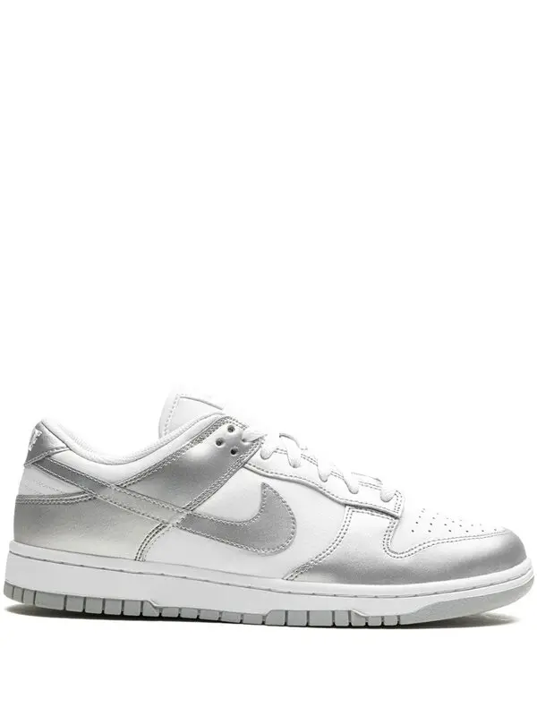 Nike Dunk Low Metallic Silver Sneakers - White
