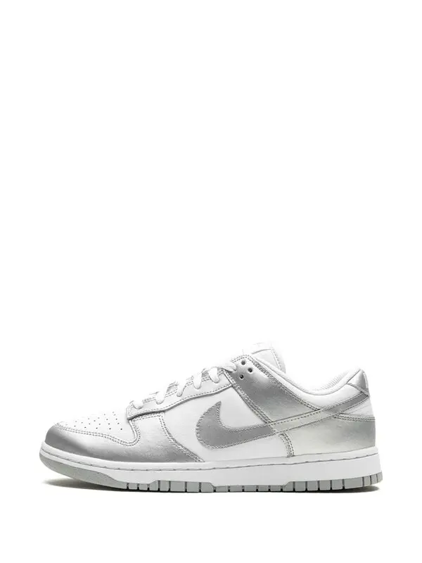 Nike Dunk Low Metallic Silver Sneakers - White