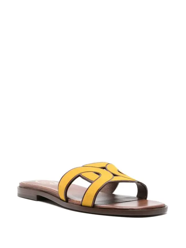 TOD'S Chain-motif Leather Slides