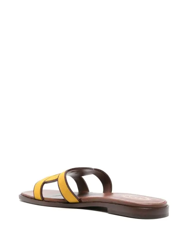 TOD'S Chain-motif Leather Slides