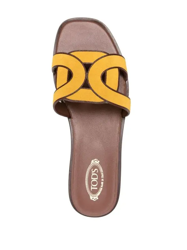 TOD'S Chain-motif Leather Slides