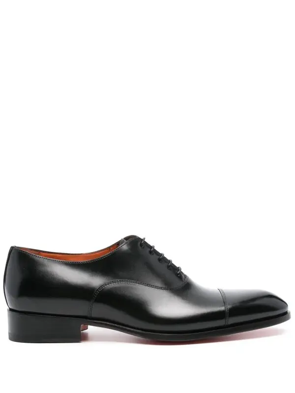 Santoni Polished Leather Oxford Shoes