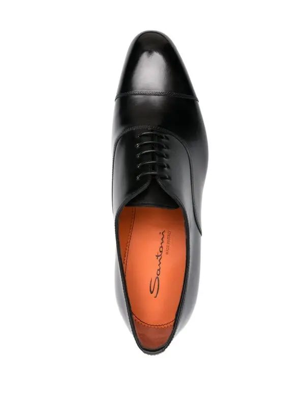 Santoni Polished Leather Oxford Shoes