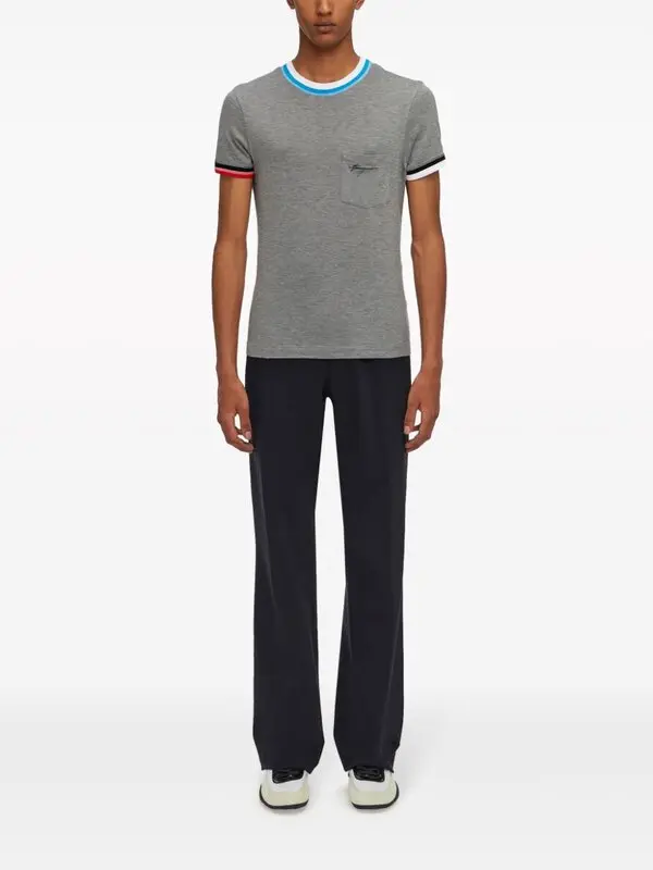 FERRAGAMO Colour-block Trim T-shirt - Grey