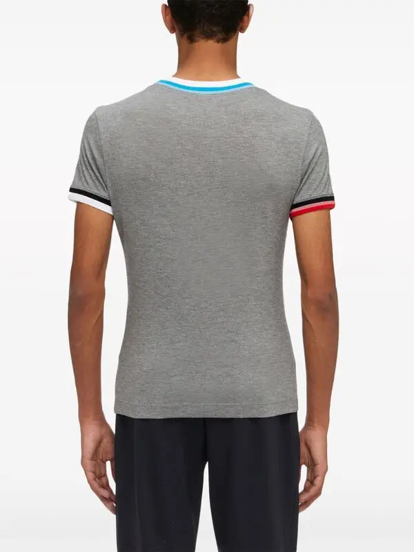 FERRAGAMO Colour-block Trim T-shirt - Grey